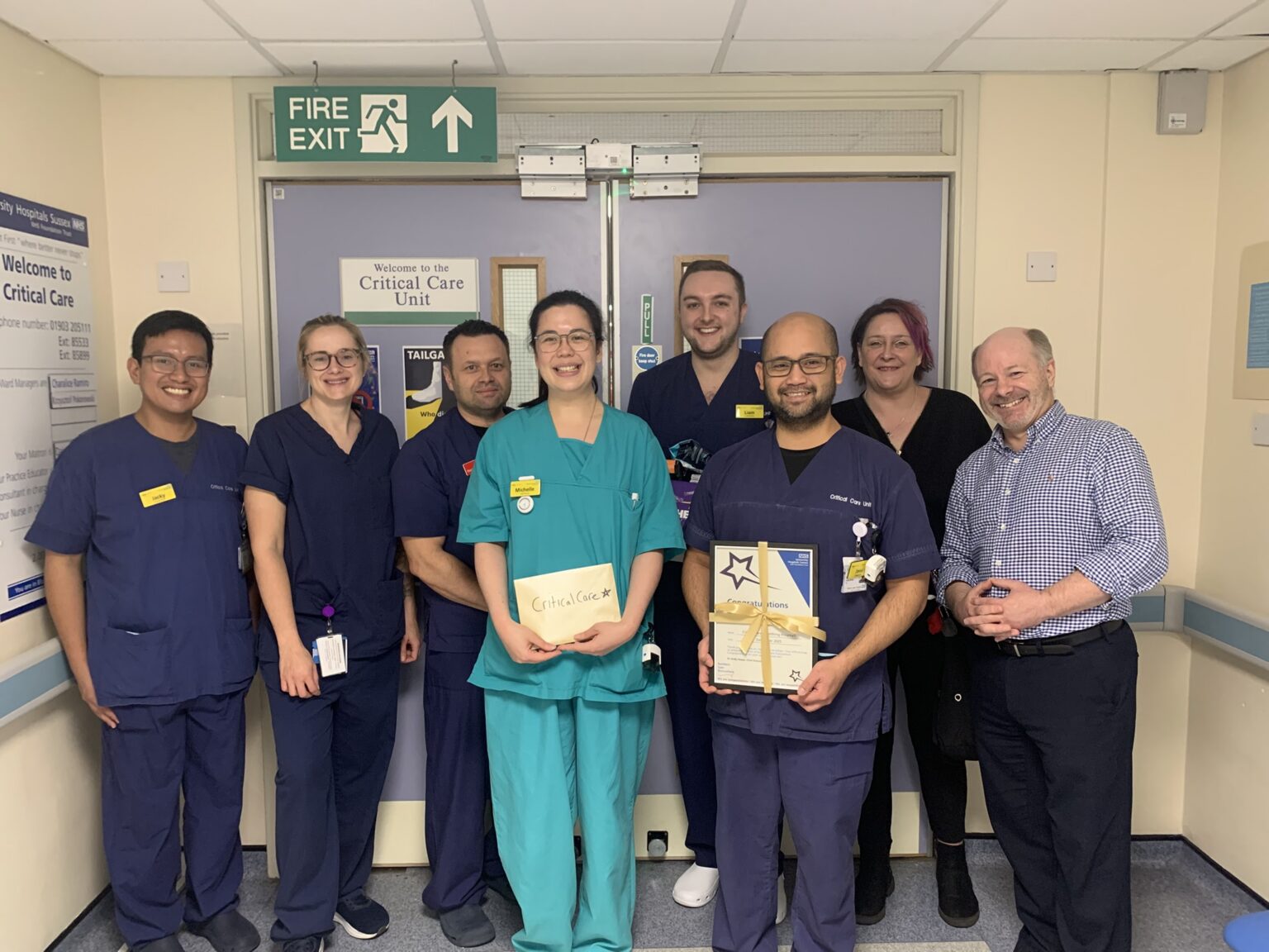 Critical care team honoured for care of a young man and ongoing support ...